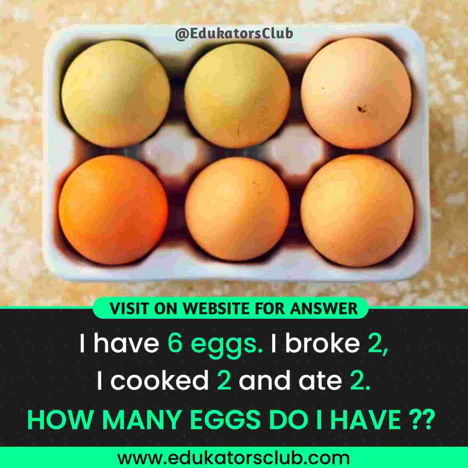 Ans I Have 6 Eggs I Broke 2 I Cooked 2 And Ate 2 Riddle ans-i-have-6-eggs-i-broke-2-i-cooked-2-and-ate-2-riddle